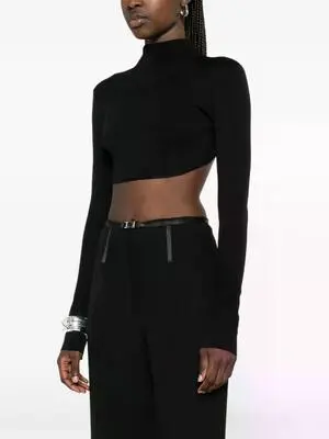 MUGLER Cut-out Cropped Top