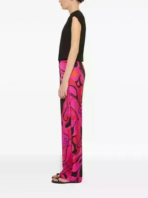 Emilio Pucci Silk Twill Orchidee Print Pants