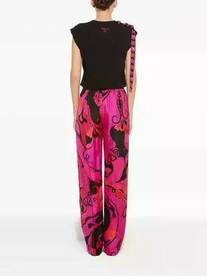 Emilio Pucci Silk Twill Orchidee Print Pants