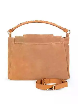Orciani Sveva Embroidered Handle Suede Shoulder Bag