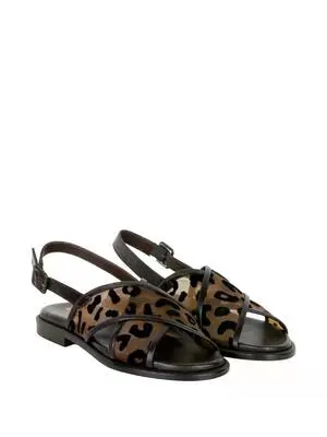 LUCA GROSSI Leopard-print Crossover Sandals