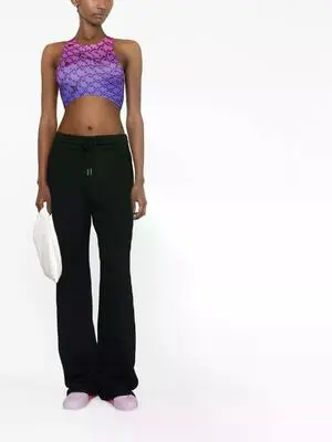 Off-White Two-tone Gradient Effect Crop Top