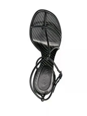 LANVIN Straplight Leather High Stiletto Sandals