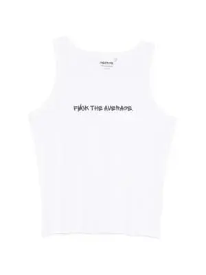 GEORGE. Ribbed Slogan Print Vest - White