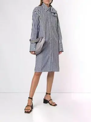 JW Anderson Check Bow Collar Shirt Dress