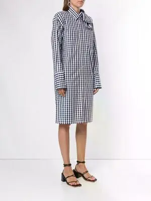 JW Anderson Check Bow Collar Shirt Dress