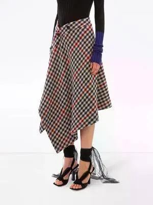 JW Anderson Checked Wool Blanket Skirt