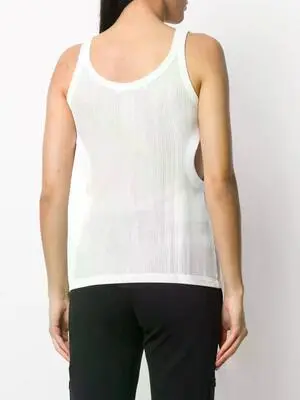 Off-White Ribbed Cut-out Tank Top