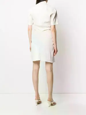Off-White Ruched Shirt Dress