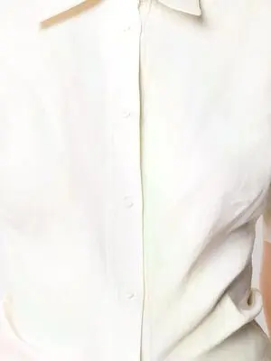 Off-White Ruched Shirt Dress