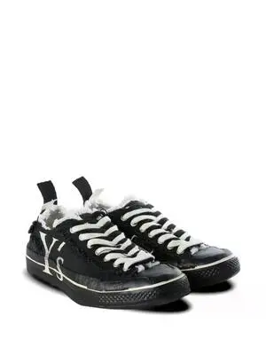 Y’s Logo-print Frayed Cotton Sneakers