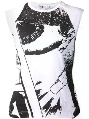 Y3 Graphic Tank Top - White
