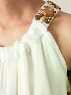 LANVIN Embellished Strap Draped Dress