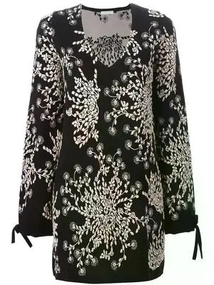 Chloé Floral Knit V-neck Dress