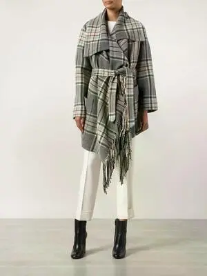 Chloé Check Belted Coat