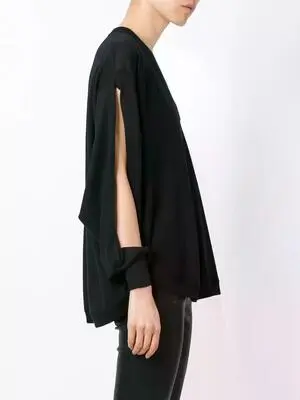 Givenchy Wool-silk Blend V-neck Sweater With Ruffled Slits