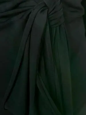Givenchy Silk Blend V Neck Tie Blouse