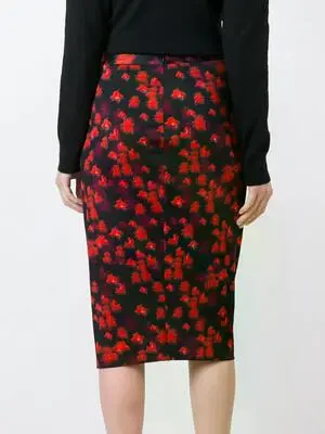 Givenchy Abstract Floral Print Pencil Skirt