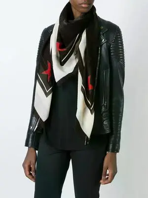 Givenchy Rottweiler Printed Scarf - Black