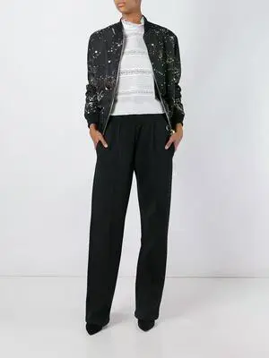 Givenchy Cotton Straight Leg Trousers With Gold-tone Stud Detailing