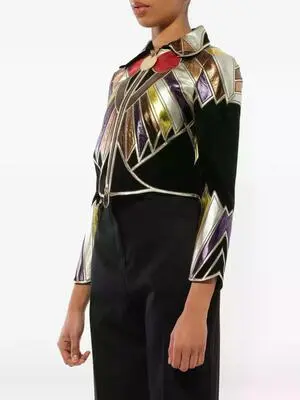 Givenchy Zipped Patchwork Cropped Jacket
