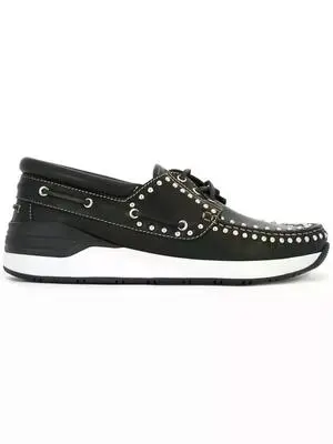 Givenchy Leather Studded Boat Shoes
