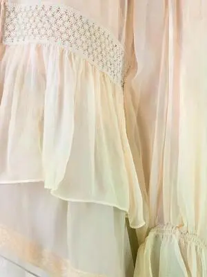 Chloé Colorblock Tiered Silk-cotton Blend Blouse