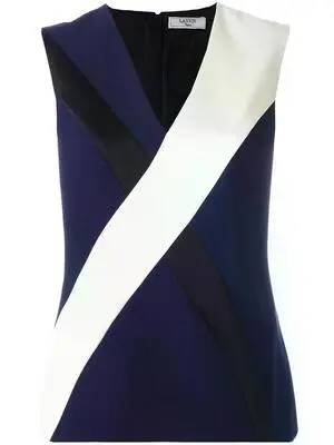 LANVIN Silk Panelled V-neck Top