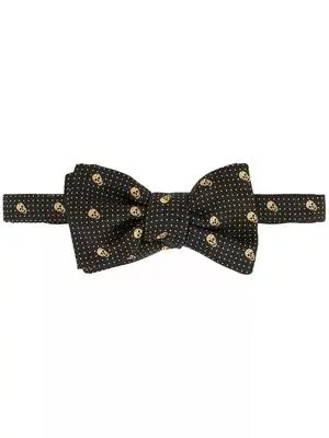 Alexander McQueen Skull And Polka Dot Bow Tie - Black