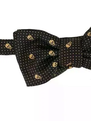 Alexander McQueen Skull And Polka Dot Bow Tie