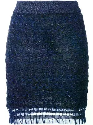 Kenzo Navy Lace Hem Skirt