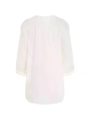 Chloé Silk Tie Placket Peasant Blouse