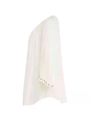 Chloé Silk Tie Placket Peasant Blouse
