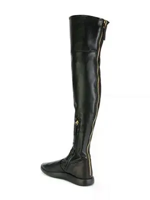 GIUSEPPE ZANOTTI Calf Leather Runner Thigh High Boots