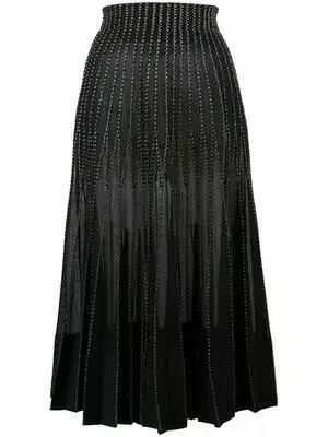Alexander McQueen Metallic Embroidered Silk Maxi Skirt