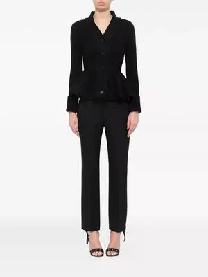 Alexander McQueen Peplum Ribbed Cardigan