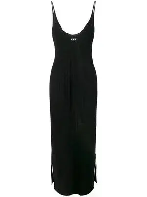 Off-White Ribbed Long Dress