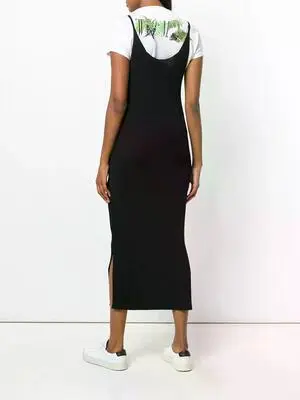 Off-White Ribbed Long Dress