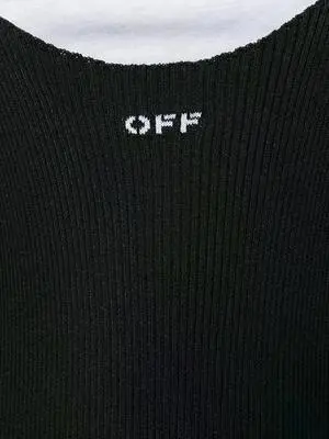 Off-White Ribbed Long Dress