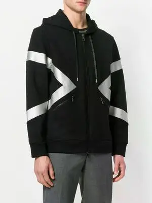 Neil Barrett And Silver Modernist Hooded Jacket