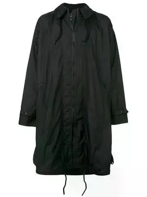 Y3 Long Windbreaker Jacket With Drawstring Hem