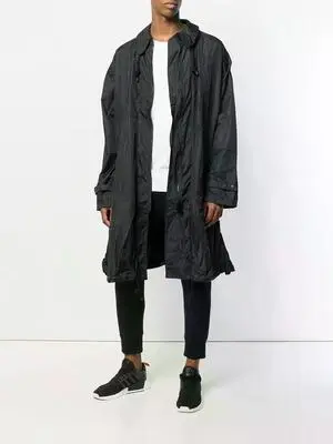 Y3 Long Windbreaker Jacket With Drawstring Hem