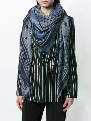 Givenchy Star Print Scarf - Blue