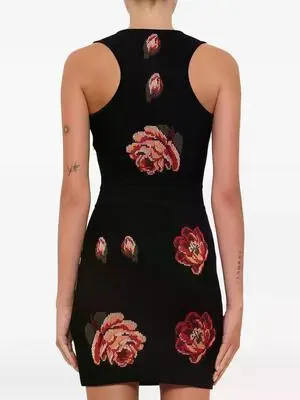 Alexander McQueen Rose Tapestry Mini Knit Dress