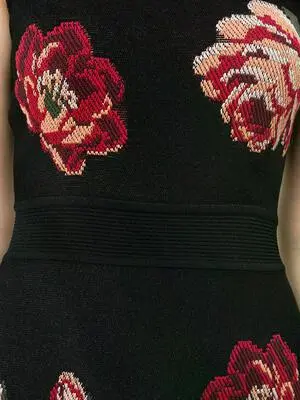 Alexander McQueen Rose Tapestry Mini Knit Dress
