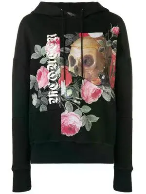 Alexander McQueen Patchwork Skull And Roses Hoodie