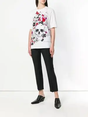 Alexander McQueen Floral Skull Motif T-shirt