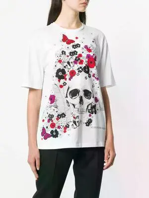 Alexander McQueen Floral Skull Motif T-shirt