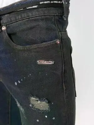 Off-White Paint Print Skinny Jeans