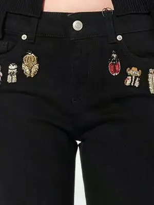 Alexander McQueen Embroidered Bug Skinny Jeans